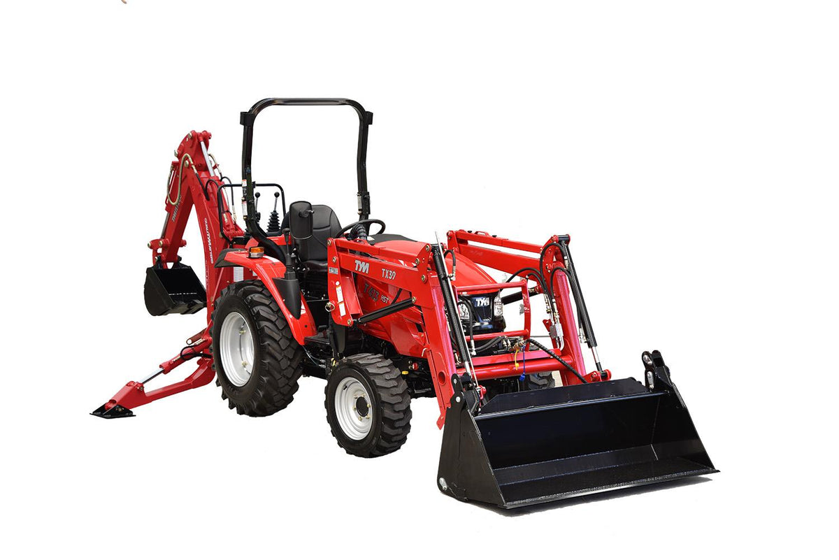 TYM T413 HST Tractor 4WD ROPS with Backhoe Front End Loader, 4-in-1 Bu ...